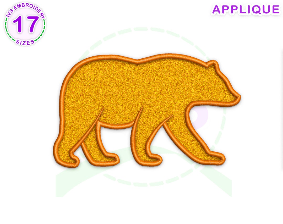 Bear Applique Embroidery Design Animal Machine Embroidery - Etsy