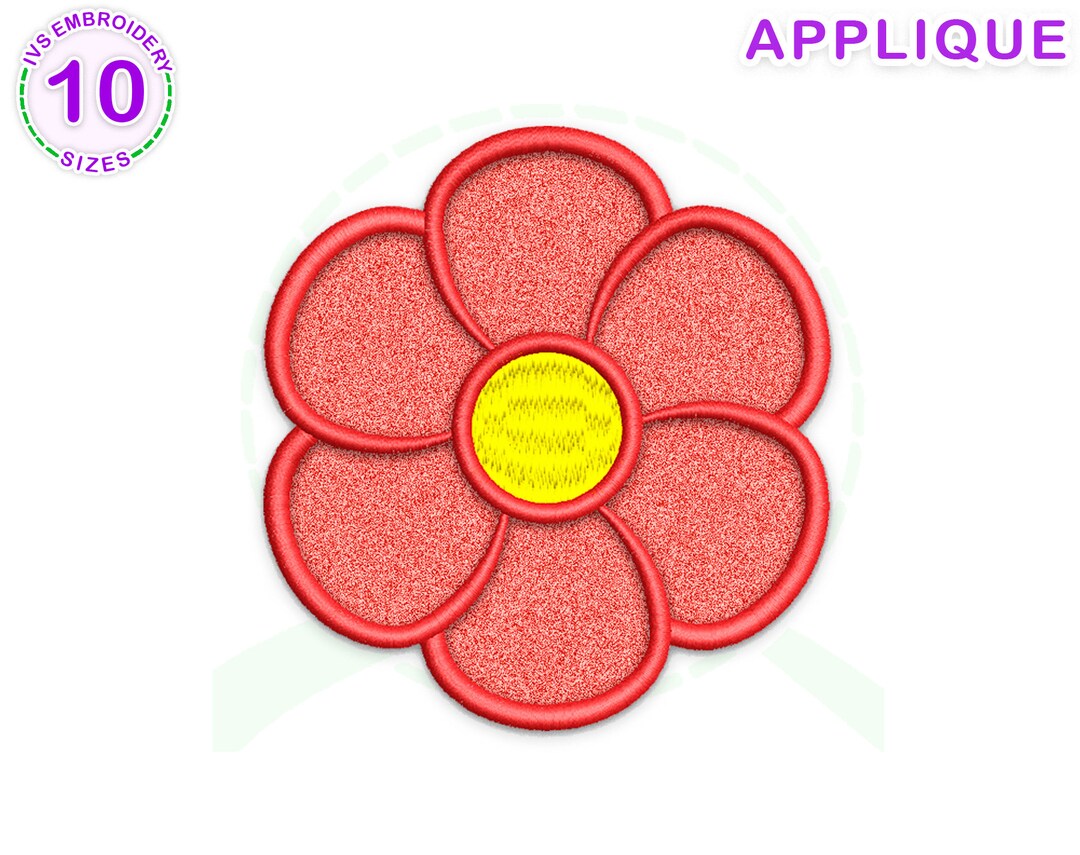 Flower Applique Embroidery Design Girl Machine Embroidery - Etsy
