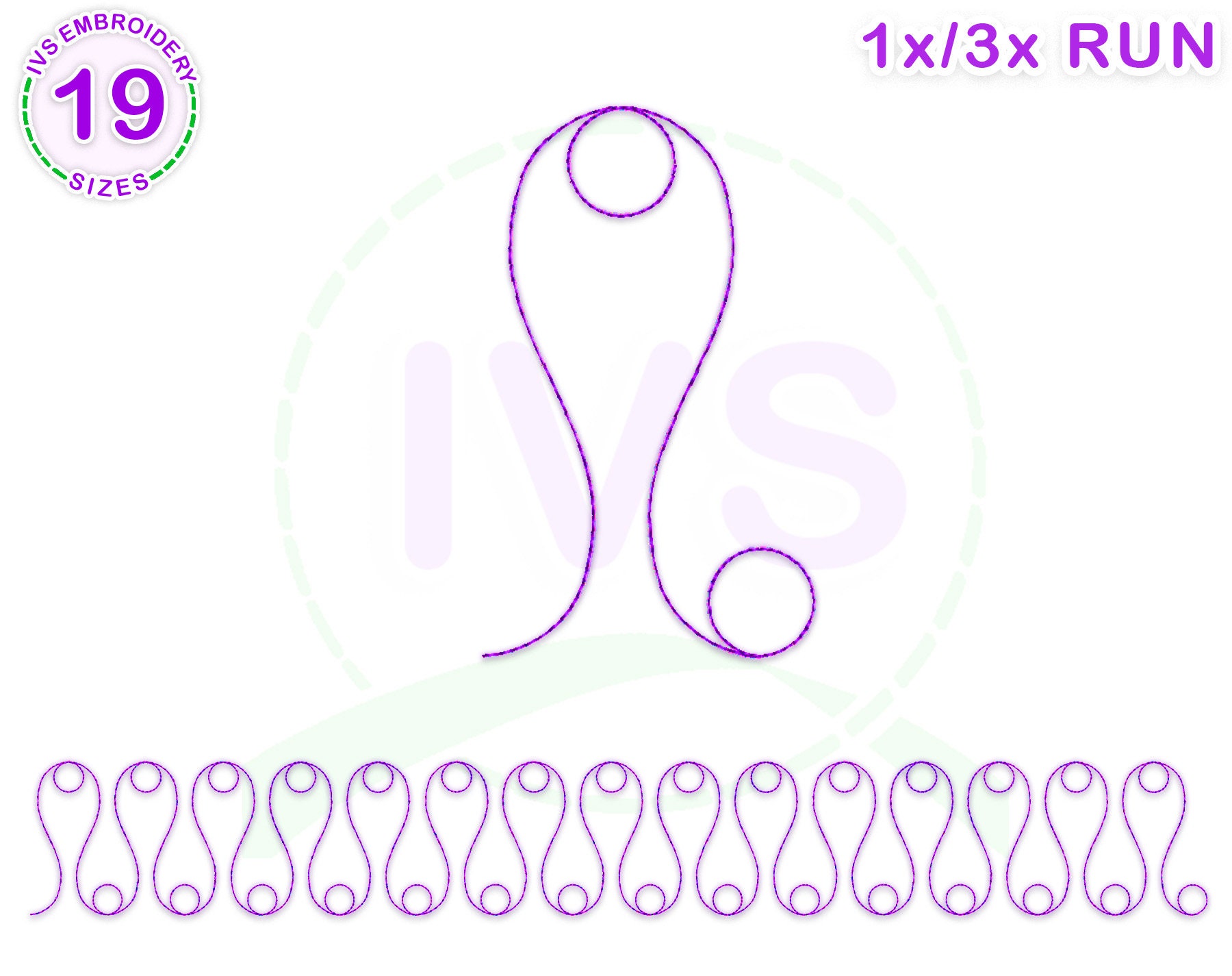 Loop Pattern Border Quilting Embroidery Design Loop Quilting | Etsy