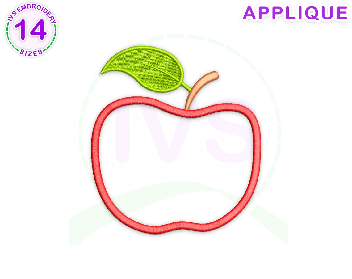 Apple Applique Embroidery Design Fruit Machine Embroidery | Etsy