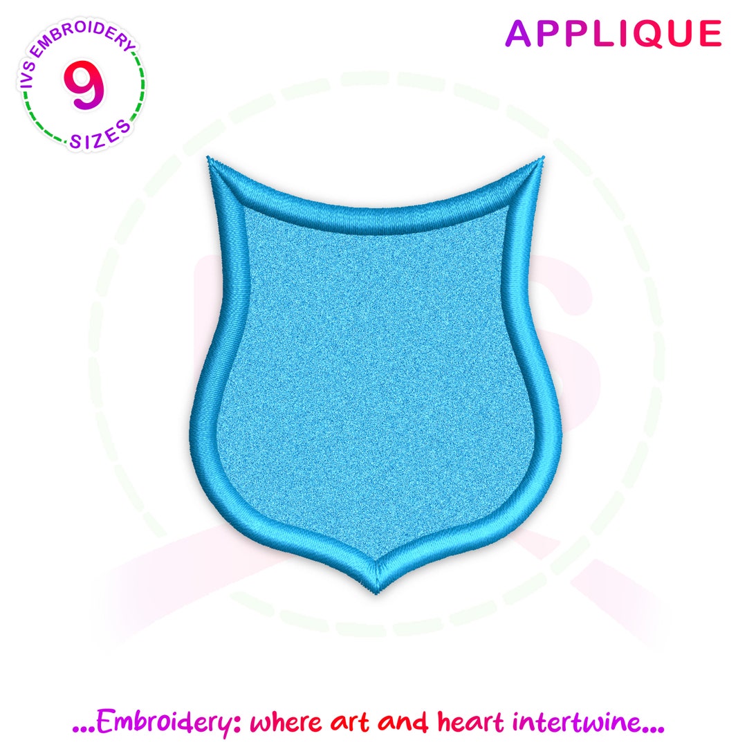 Police Shield Applique Embroidery Design, Police Shield Machine ...