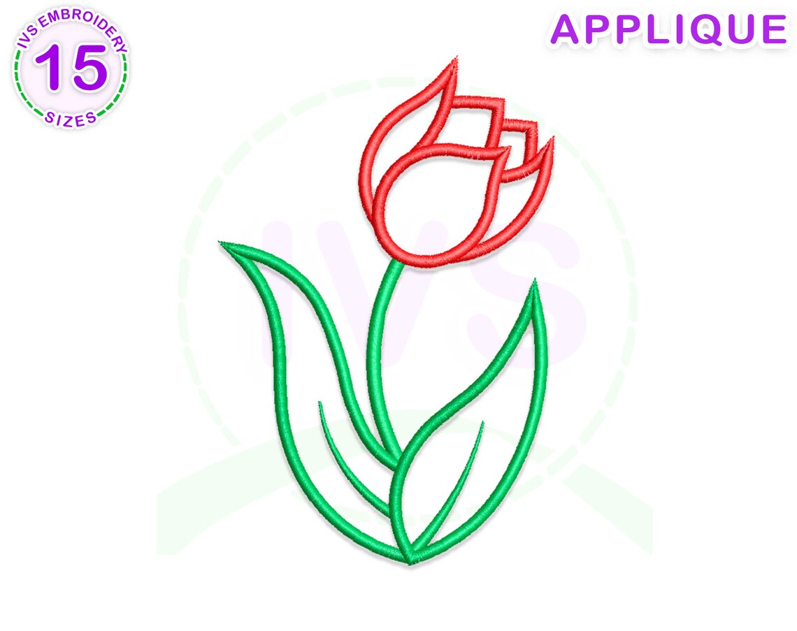 Tulip Applique Embroidery Design Tulip Machine Embroidery - Etsy