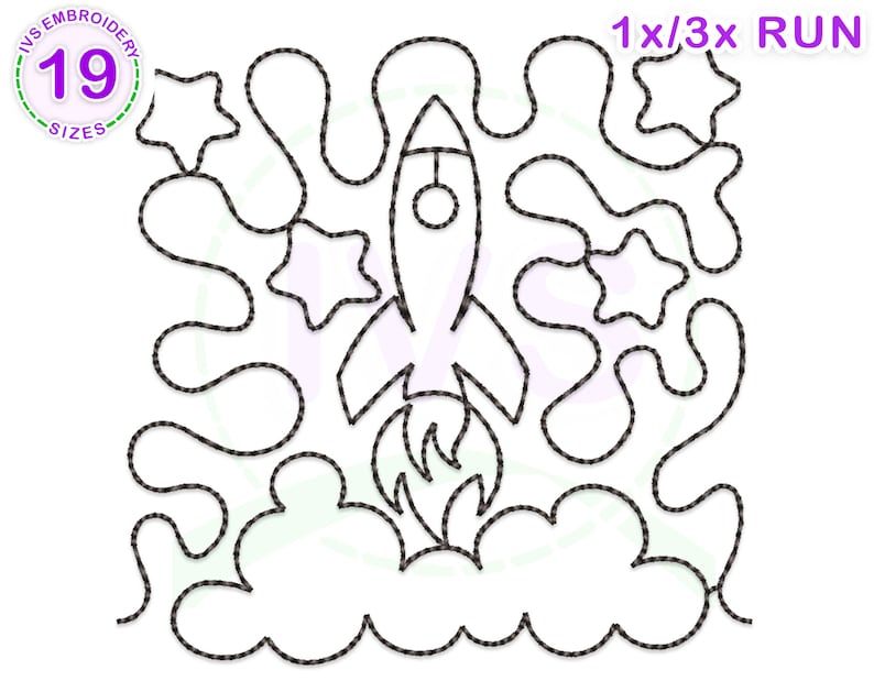 Rocket Quilting Embroidery Design Rocket Quilting Block Star - Etsy