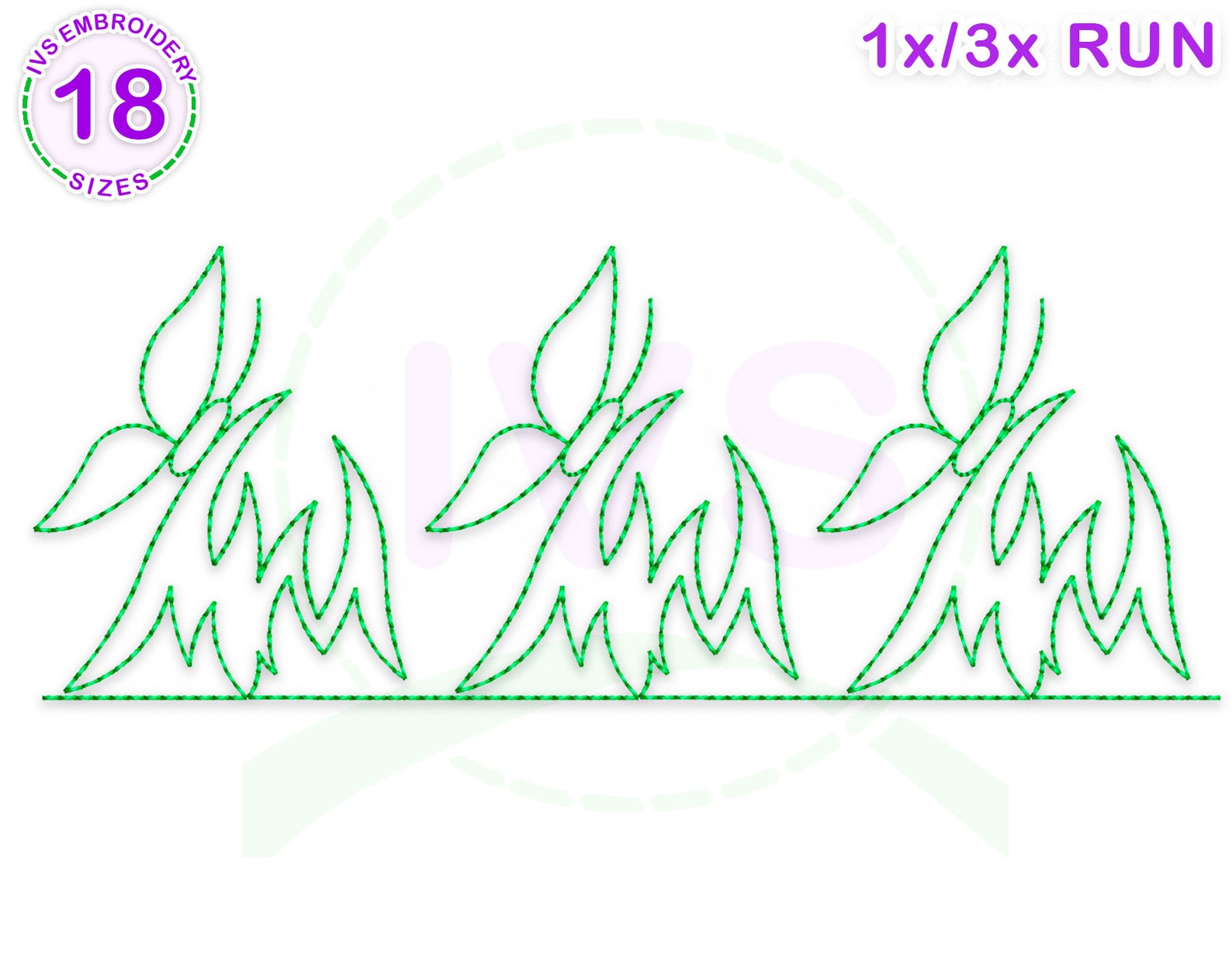 Grass Quilting Embroidery Design Grass Quilting Block Summer | Etsy