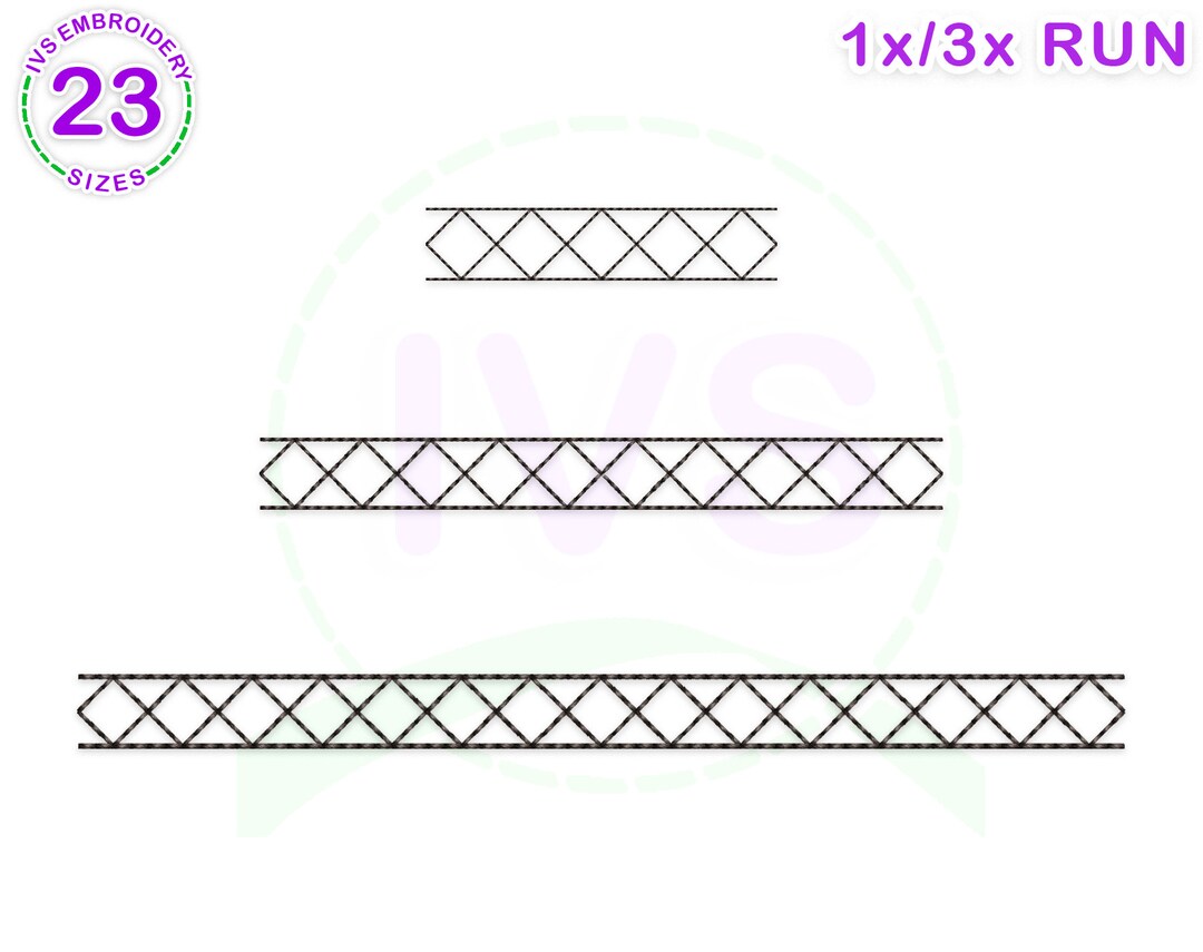 Grid Border Embroidery Design, Grid Quilting Block, Border Quilting ...