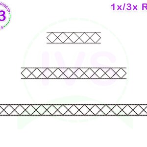 Grid Border Embroidery Design, Grid Quilting Block, Border Quilting ...