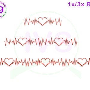 Heartbeat Border Quilting Embroidery Design Heart Quilting - Etsy