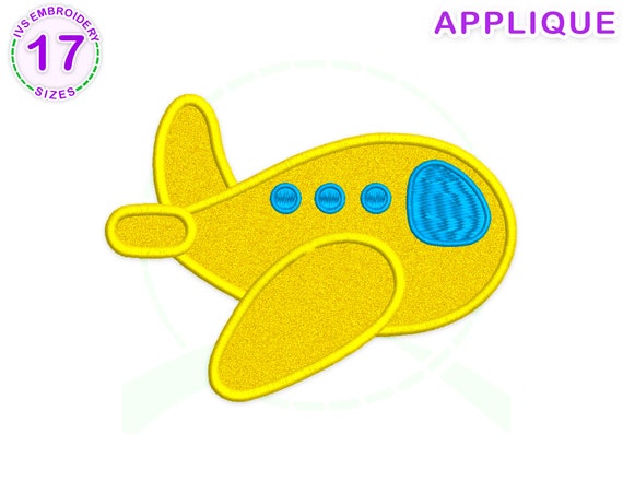 Plane applique embroidery design airship embroidery Plane | Etsy