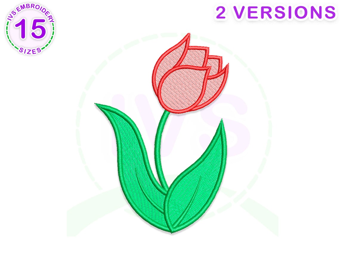 Tulip Embroidery Design Flower Machine Embroidery Tulip - Etsy
