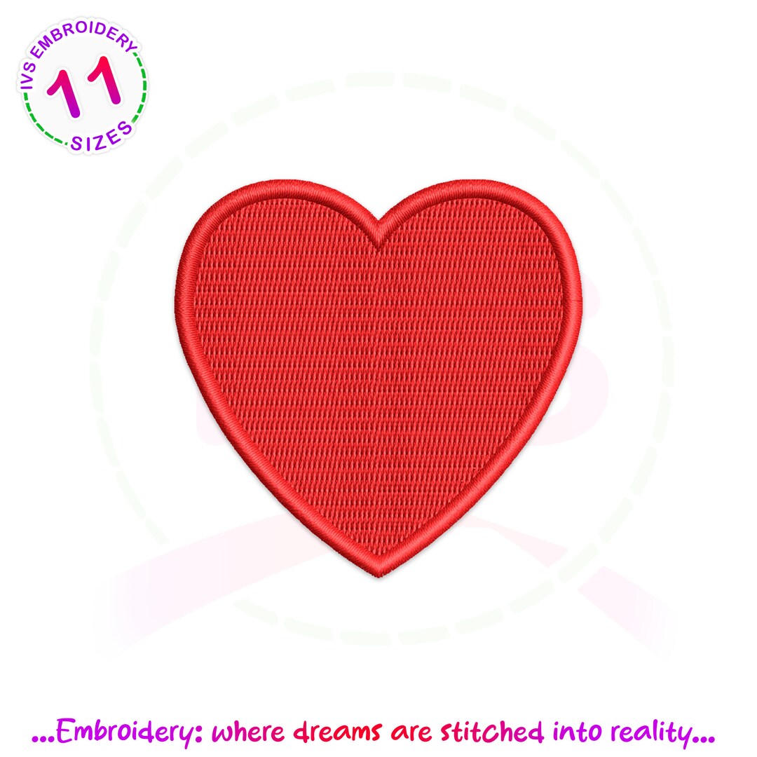 Heart Embroidery Pattern, Love Machine Embroidery, Heart Pattern ...