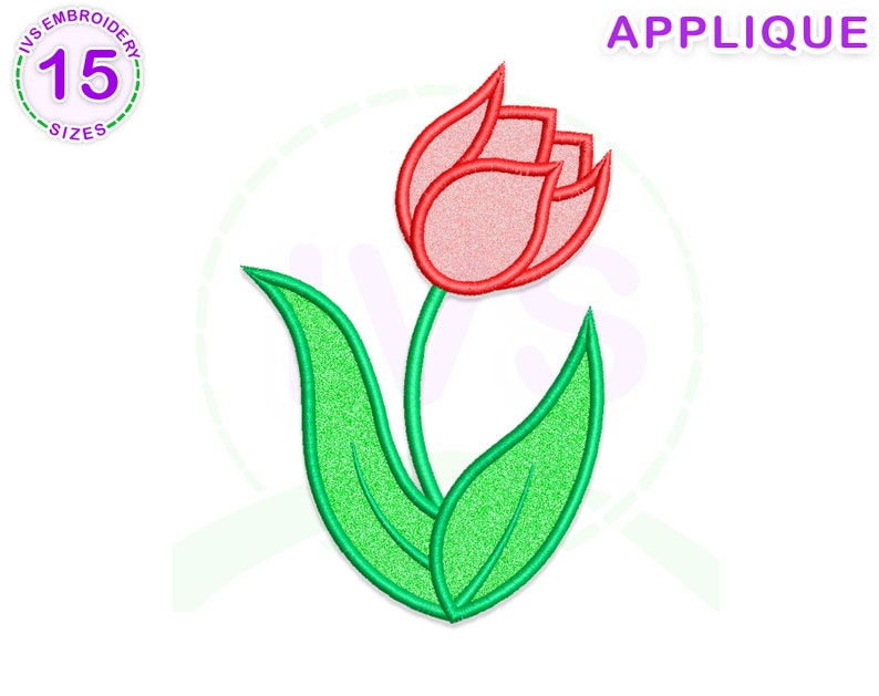 Tulip Applique Embroidery Design Tulip Machine Embroidery - Etsy