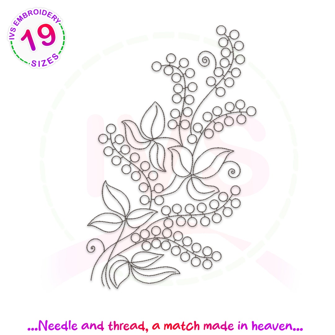 Flower Embroidery Design, Spring Embroidery, Flower Quilting Design ...