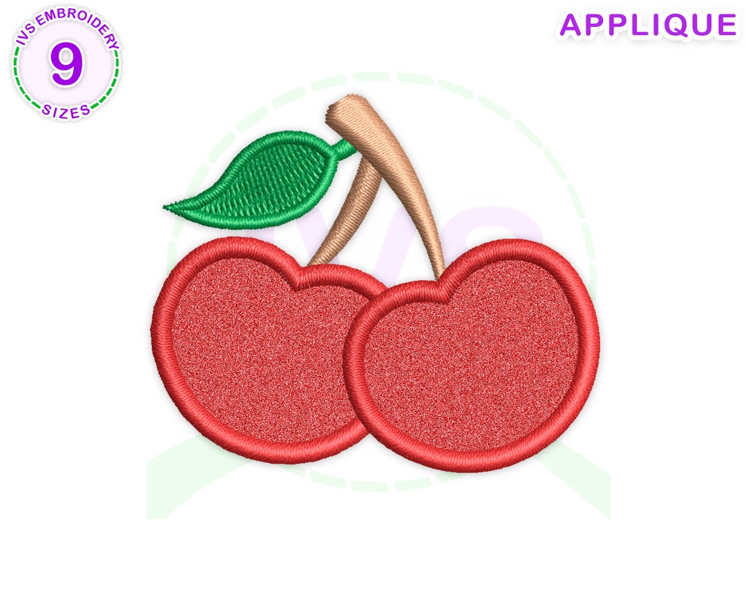 Cherry Applique Embroidery Design Fruit Machine Embroidery - Etsy