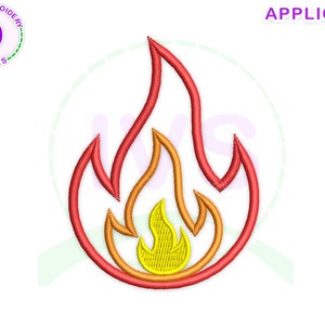 Fire Applique Embroidery Design, Flame Machine Embroidery, Fire ...