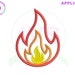 Fire Applique Embroidery Design, Flame Machine Embroidery, Fire ...