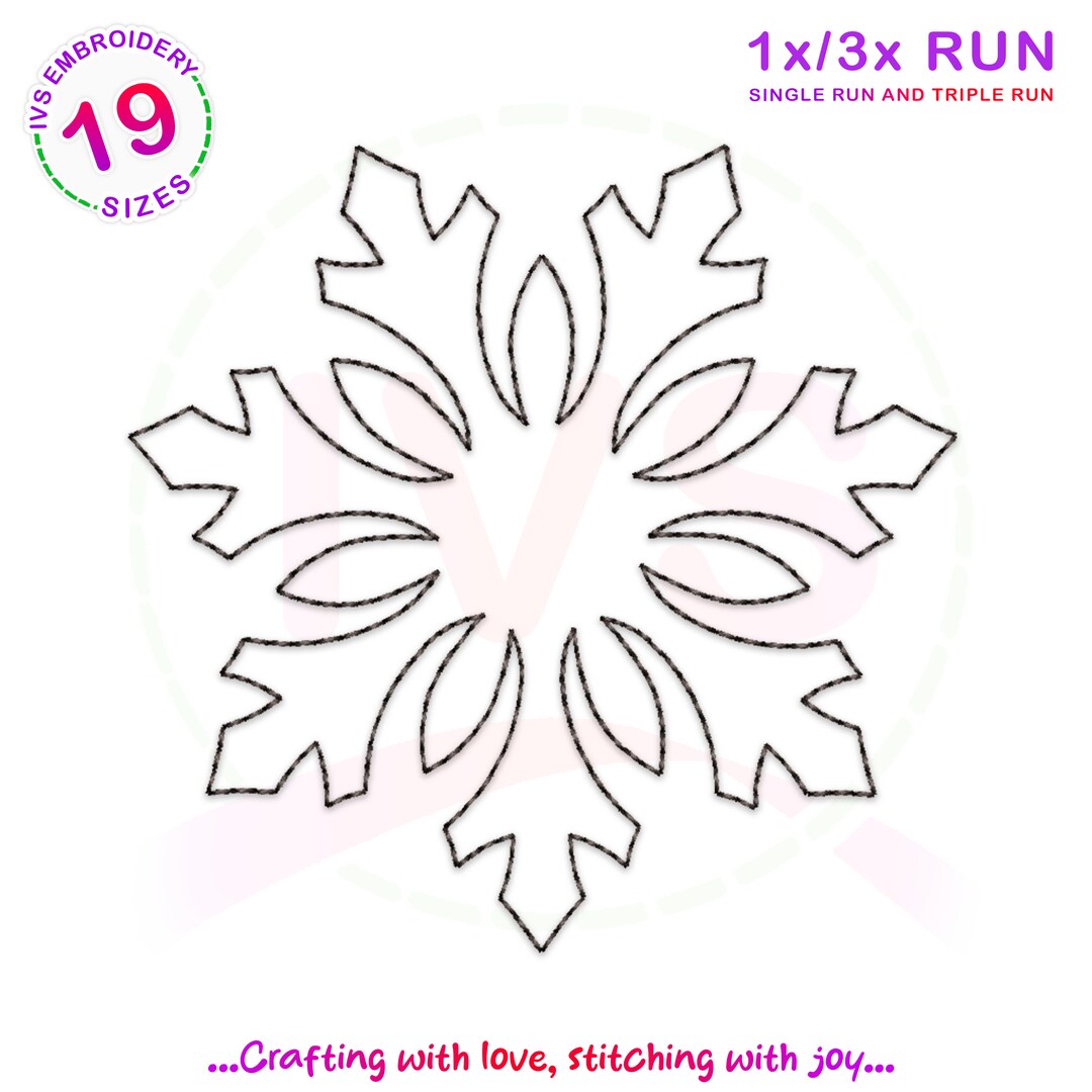 Snowflake Quilting Embroidery Design: Winter Quilt Block (digital ...