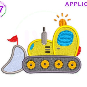 Bulldozer Applique Embroidery Design Technics Embroidery - Etsy