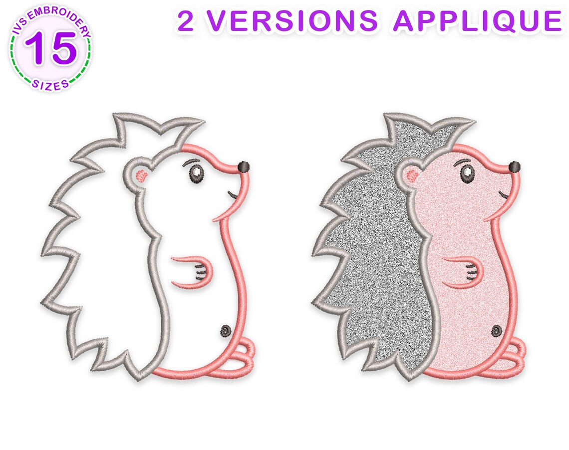 Hedgehog Applique Embroidery Design Hedgehog Embroidery - Etsy