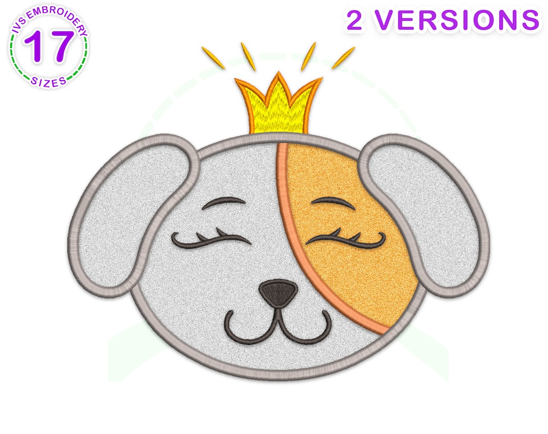 Dog Face Applique Embroidery Design Puppy Embroidery Dog - Etsy