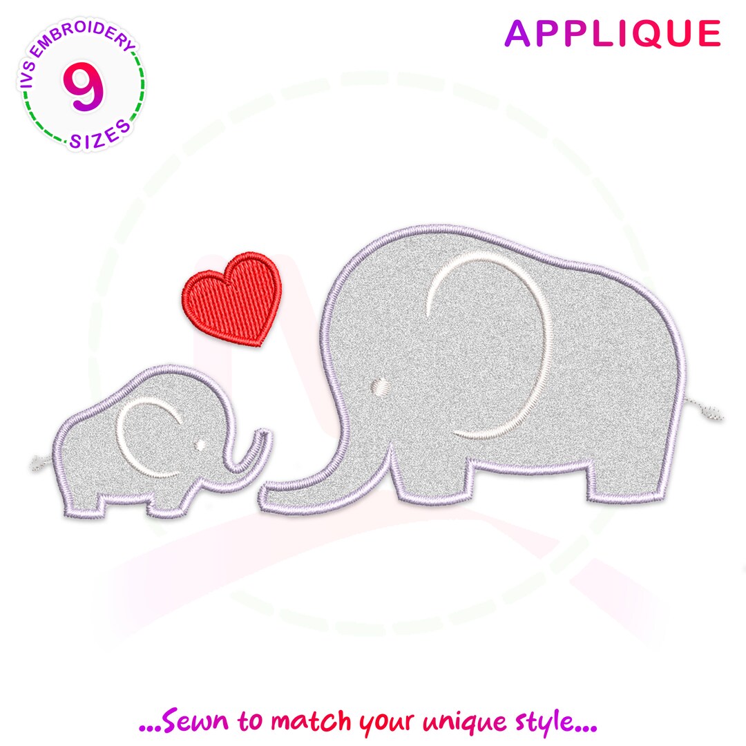 Elephant Applique Embroidery Design: Animal Applique File (digital ...