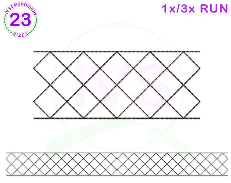 Grid Border Embroidery Design Grid Quilting Block Border - Etsy