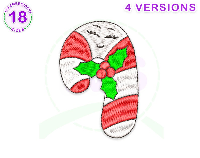 Candy Cane Embroidery Design Christmas Embroidery Candy Cane - Etsy
