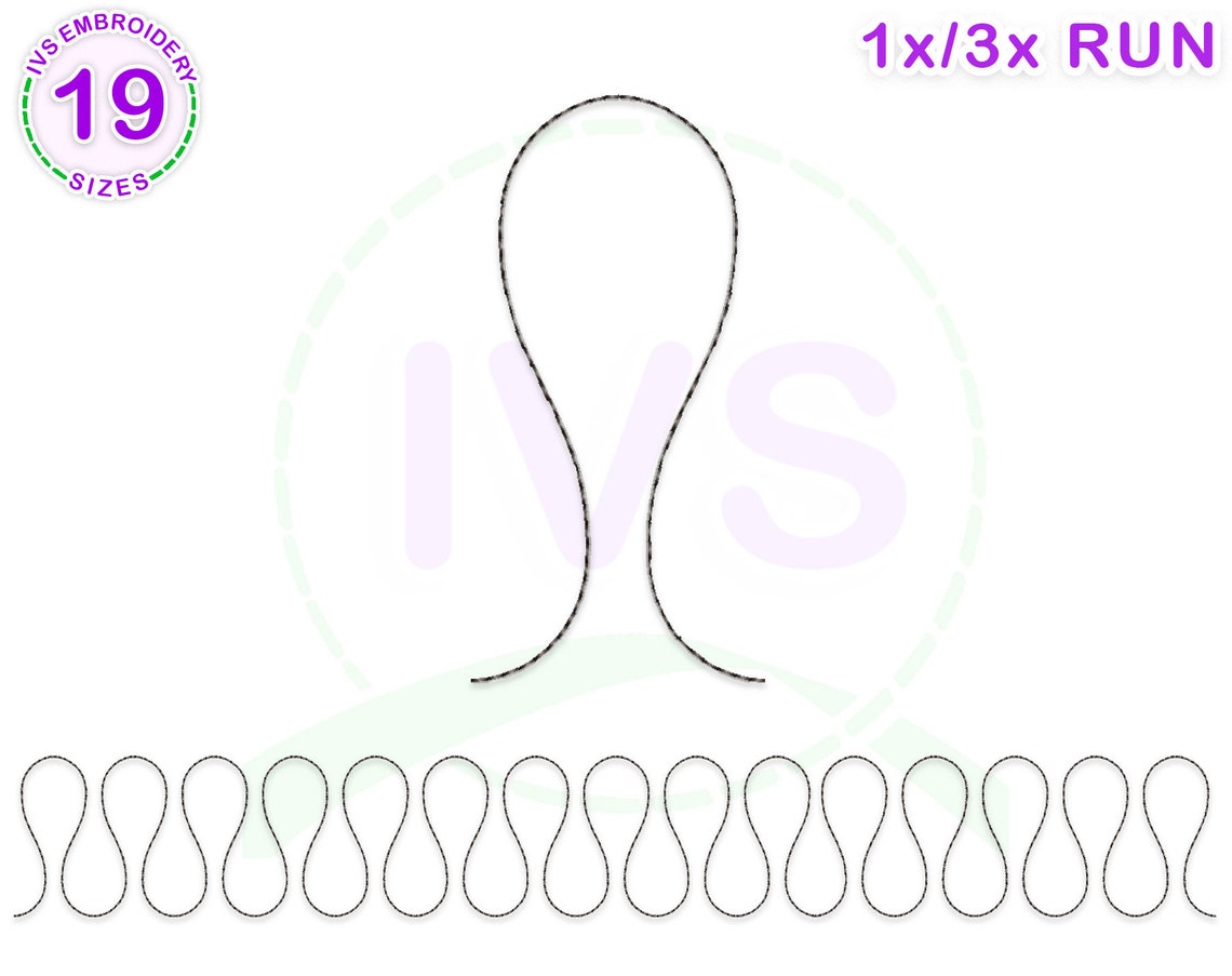 Loop Pattern Border Quilting Embroidery Design Loop Quilting - Etsy