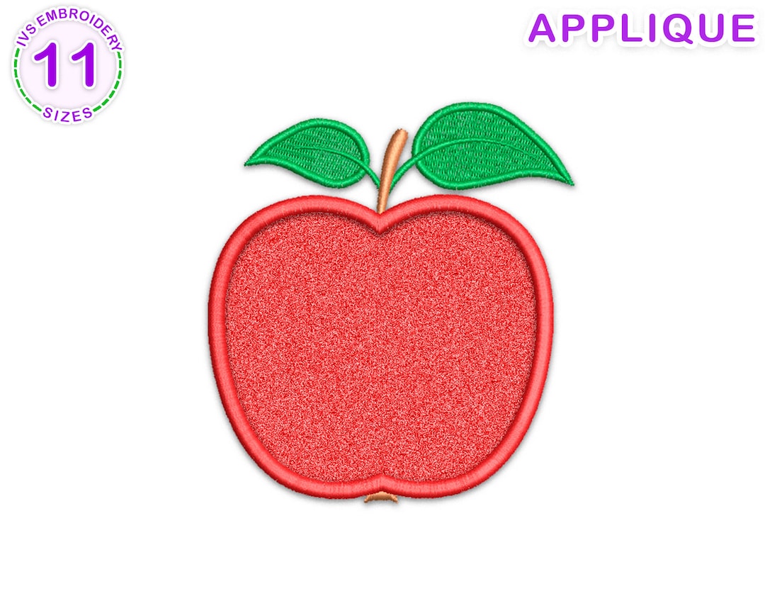 Apple Applique Embroidery Design Fruit Machine Embroidery - Etsy