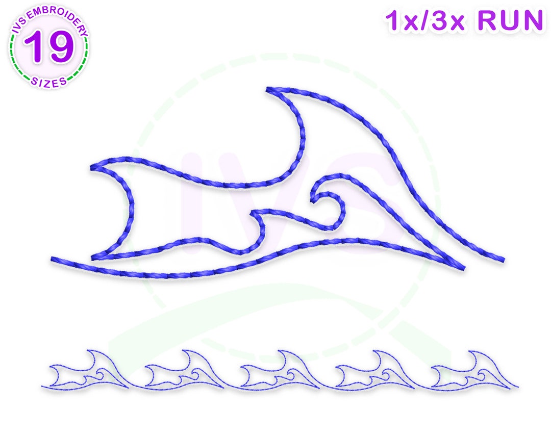 Wave Quilting Embroidery Design Wave Quilting Block Wave - Etsy