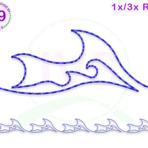 Wave Quilting Embroidery Design Wave Quilting Block Wave - Etsy