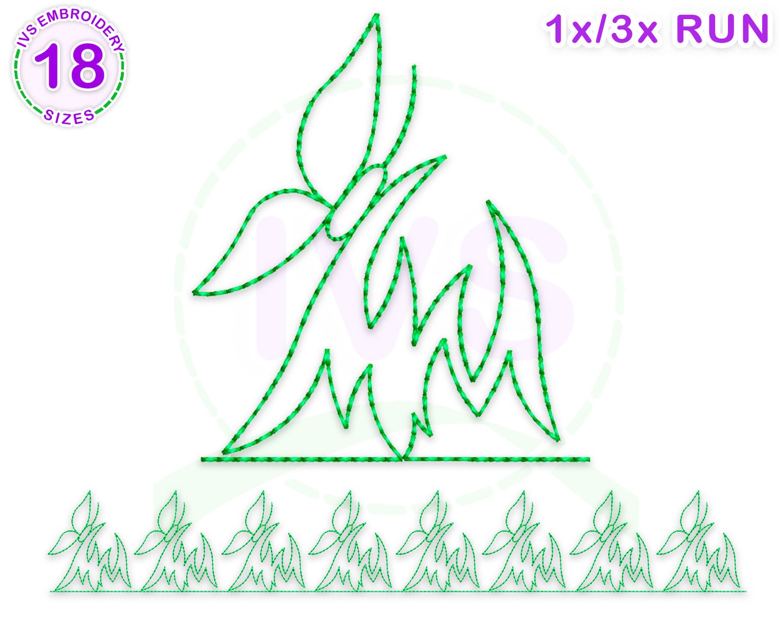 Grass Quilting Embroidery Design Grass Quilting Block Summer | Etsy