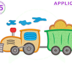 Train Applique Embroidery Design, Railway Carriage Embroidery, Train ...