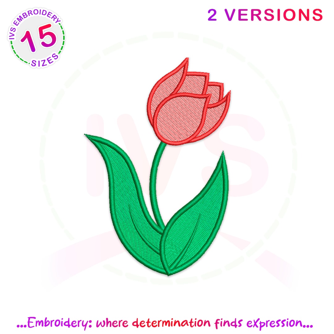 Tulip Embroidery Design, Flower Machine Embroidery, Tulip Embroidery ...
