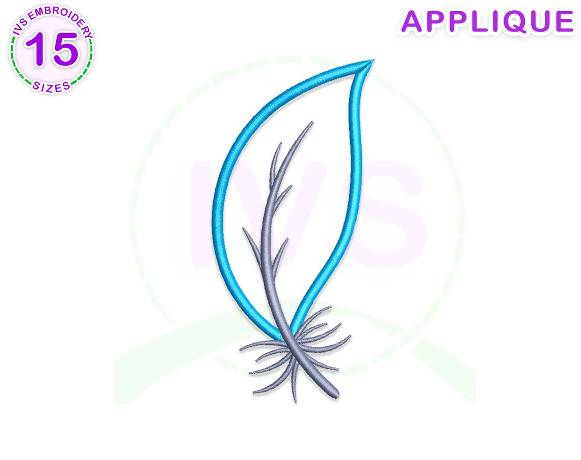 Feather Applique Embroidery Design Feather Machine - Etsy