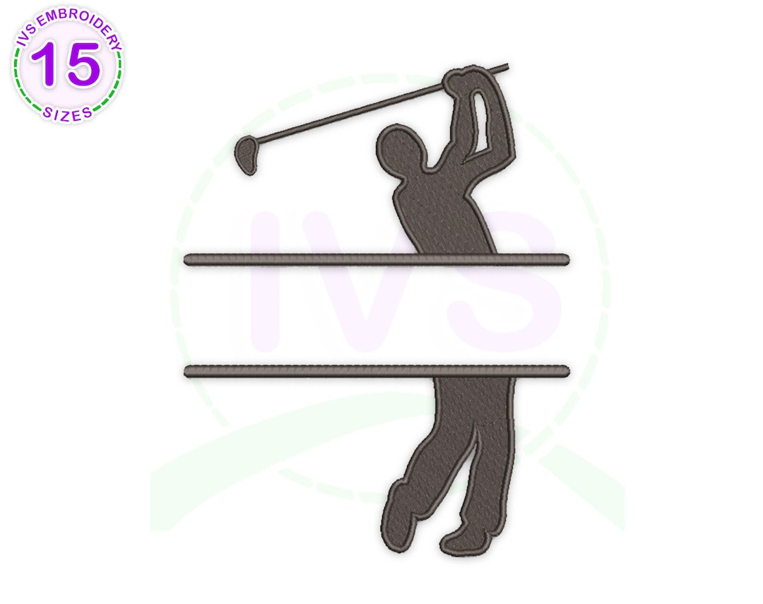 Golf Player Monogram Embroidery Design Sport Embroidery Golf - Etsy