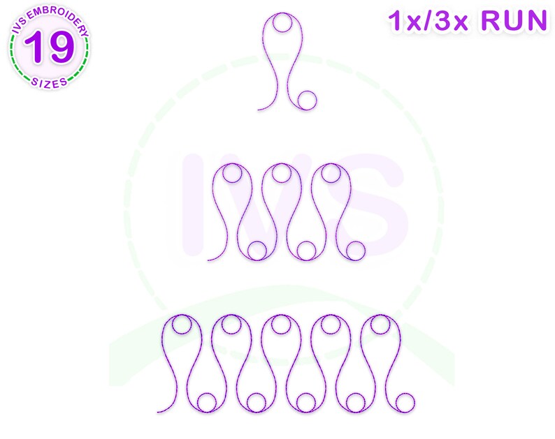 Loop Pattern Border Quilting Embroidery Design Loop Quilting | Etsy