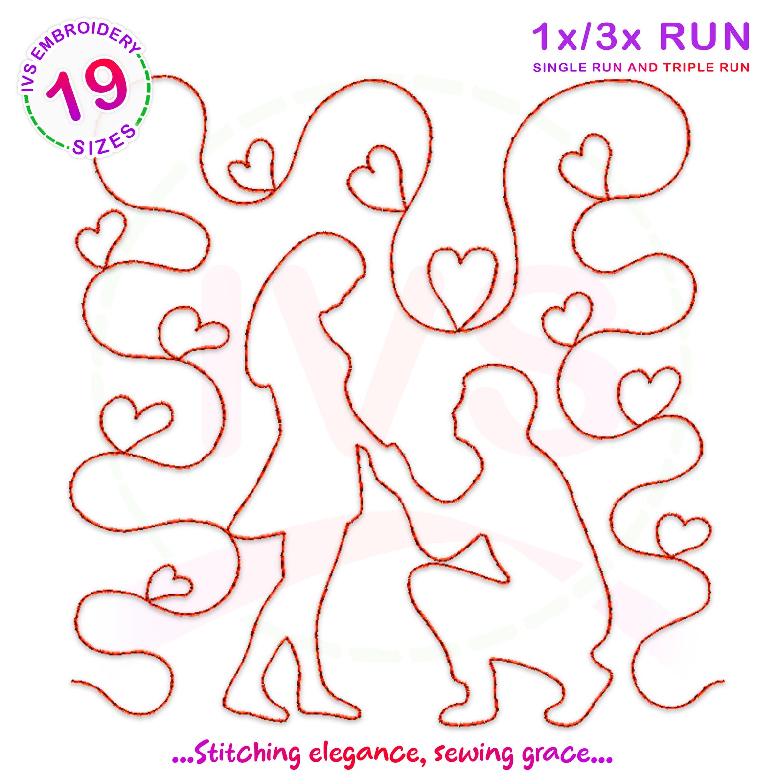 Love Couple Quilting Embroidery Design, Love Couple Quilting Block ...