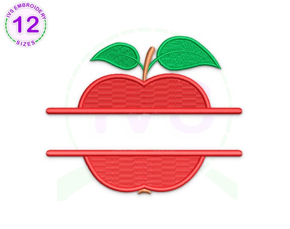 Apple Monogram Embroidery Design Fruit Machine Embroidery | Etsy