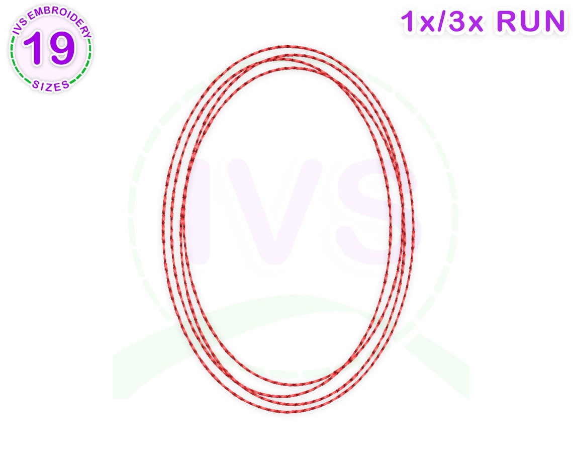 Oval Stitch Frame Embroidery Design Oval Frame | Etsy