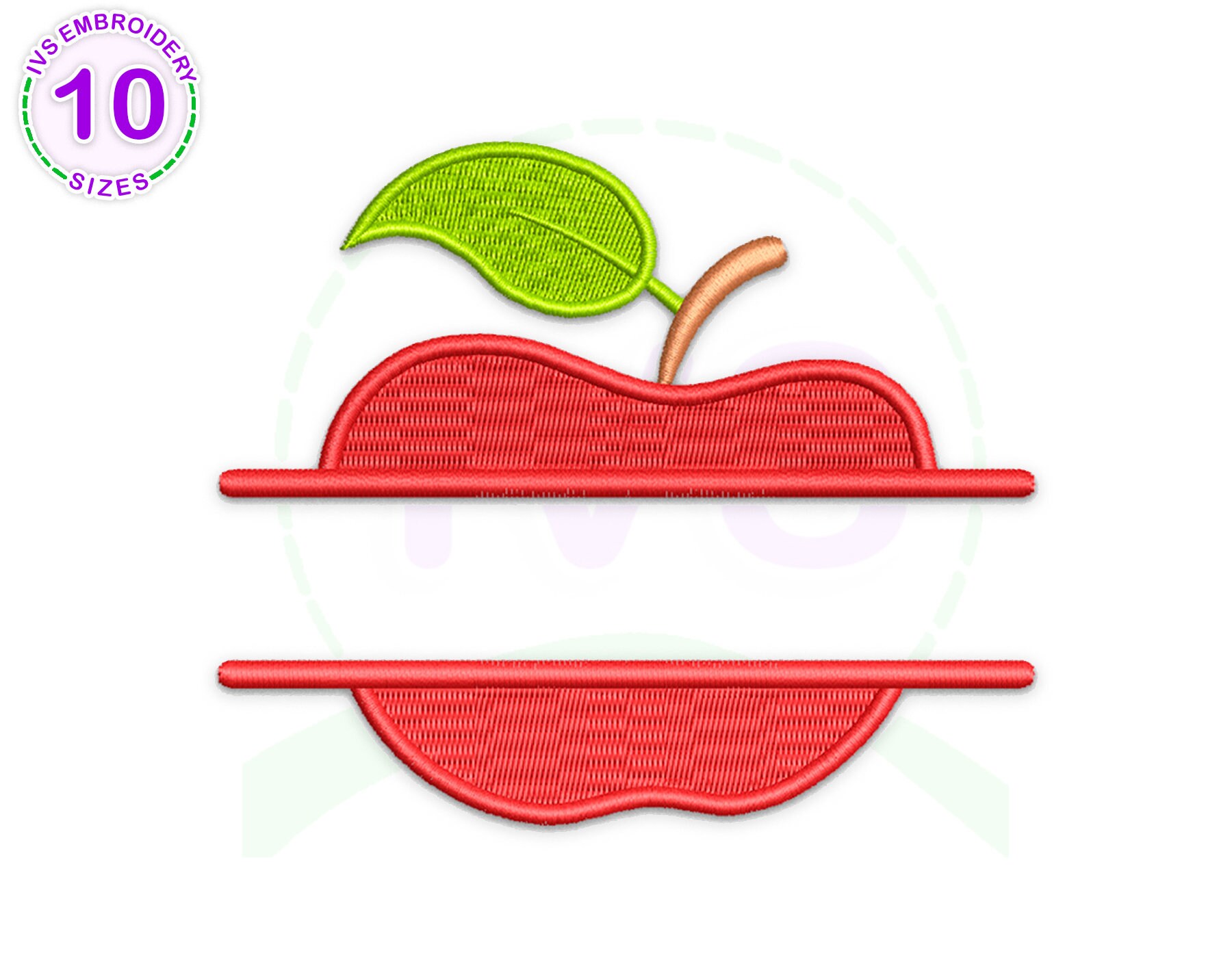 Apple monogram embroidery design Fruit machine embroidery | Etsy