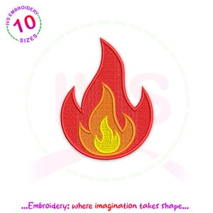 Fire Embroidery Design, Flame Machine Embroidery, Fire Pattern ...