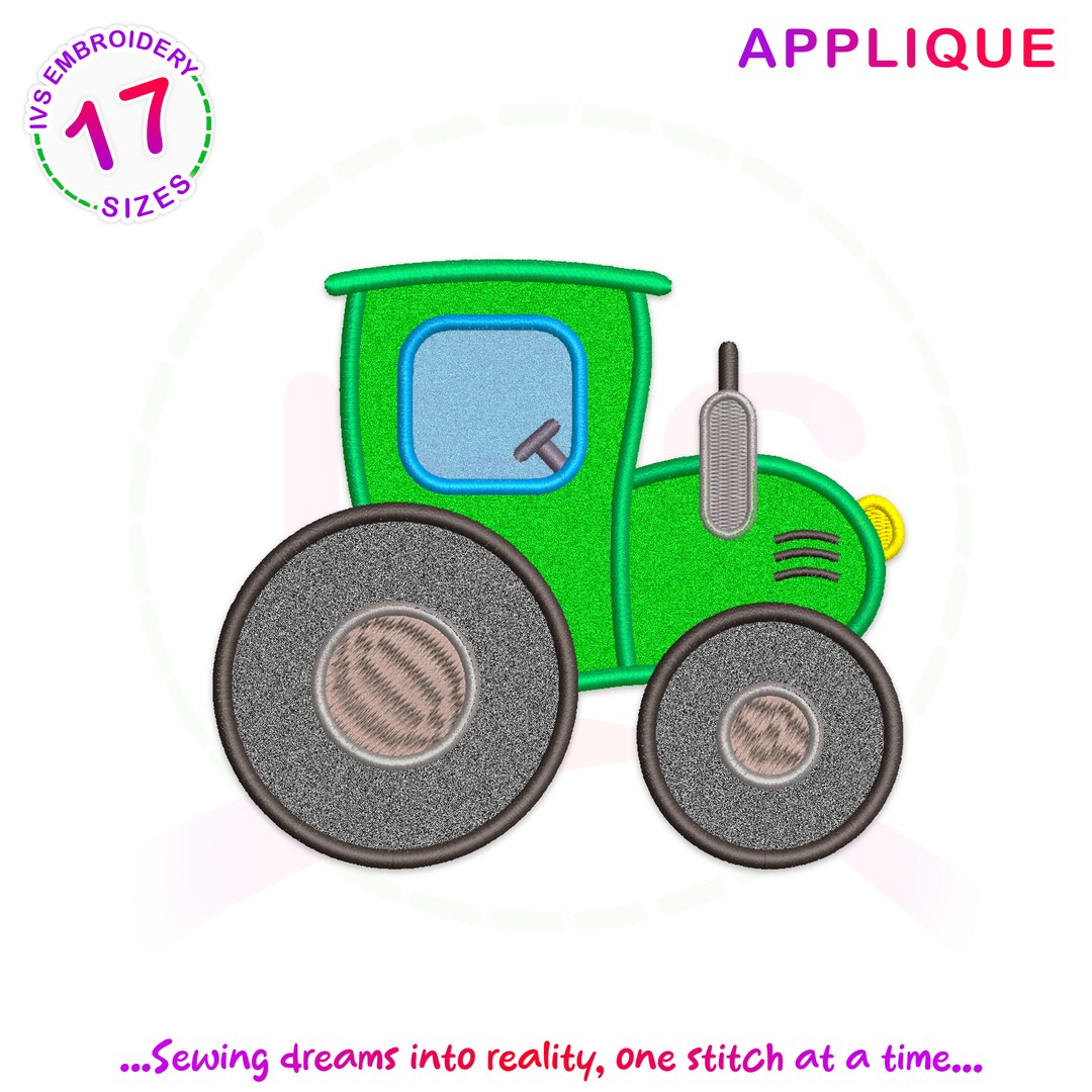 Tractor Applique Embroidery Design, Farm Embroidery, Tractor Embroidery ...