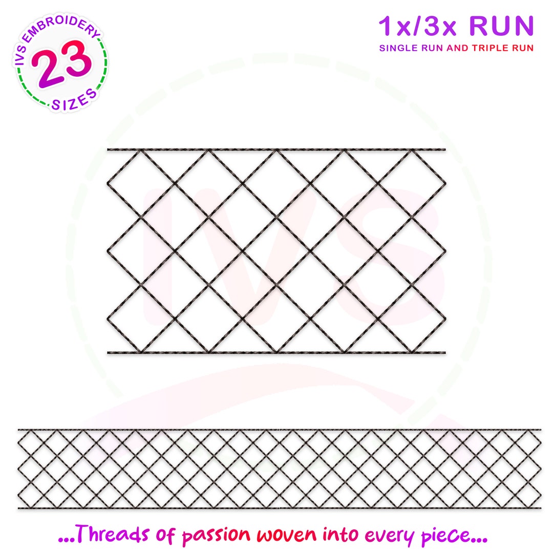 Grid Embroidery Design: Border Quilting Block (digital Download) - Etsy