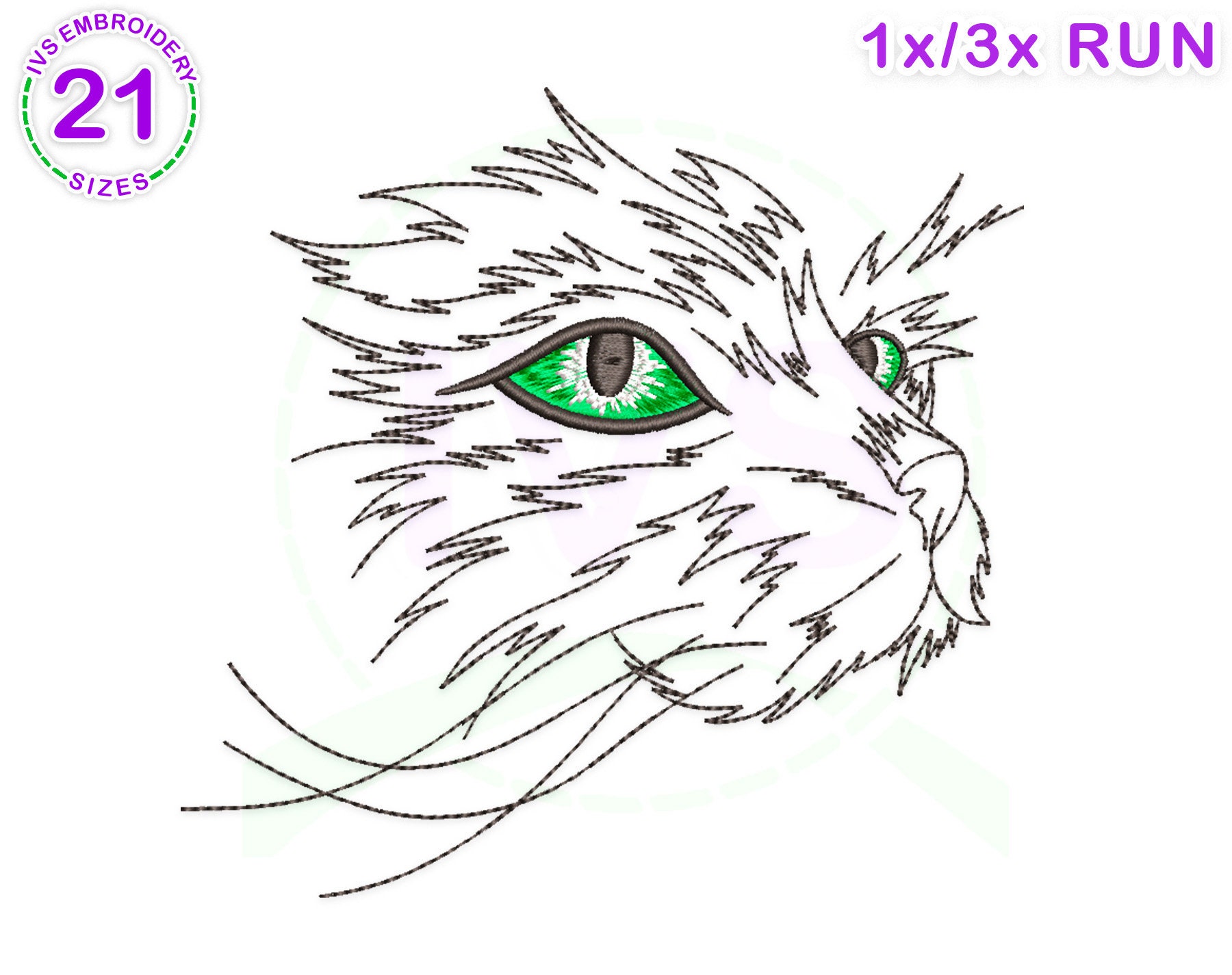 Cat machine embroidery design Cat sketched embroidery kitty | Etsy