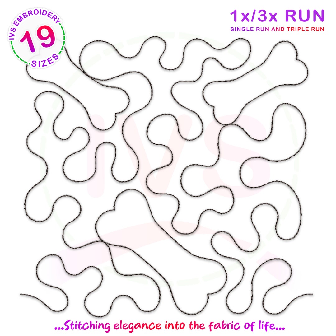 Dog Bone Quilting Embroidery Design: Quilt Block Pattern (digital ...