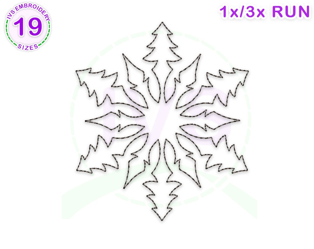 Snowflake Quilting Embroidery Design, Snowflake Quilting Block, Winter ...