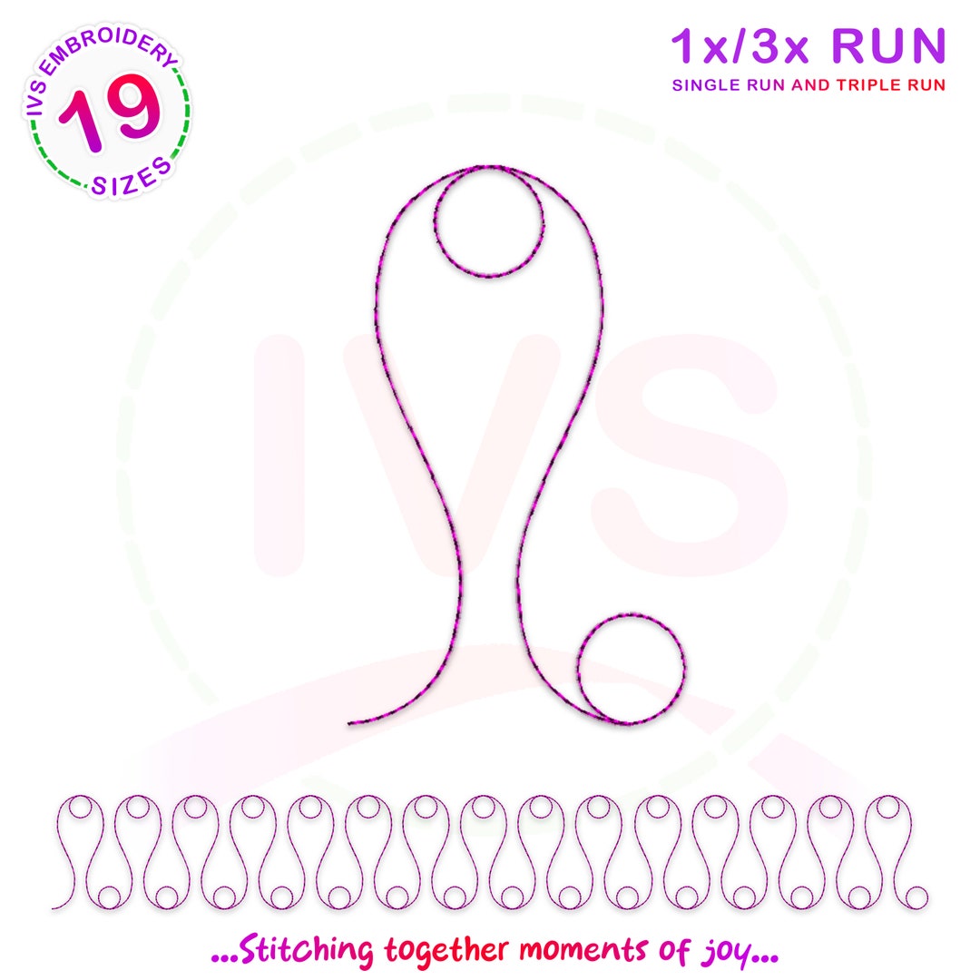 Loop Pattern Border Quilting Embroidery Design, Loop Quilting Block ...