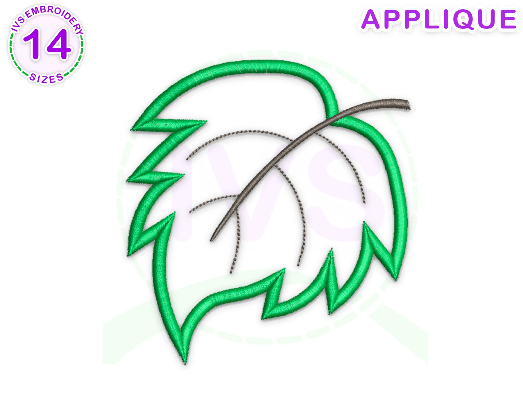 Leaf Applique Embroidery Design Tree Leaf Machine Embroidery - Etsy