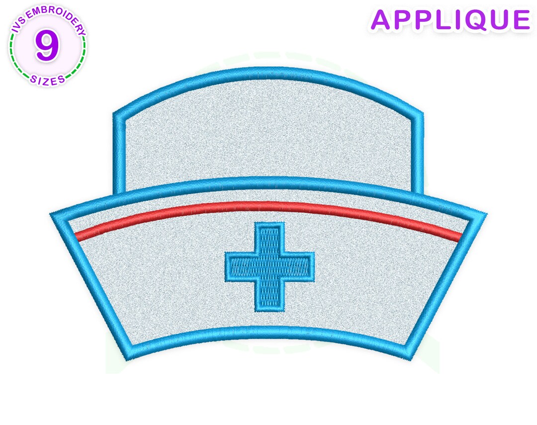 Nurse Hat Applique Embroidery Design Medical Machine - Etsy