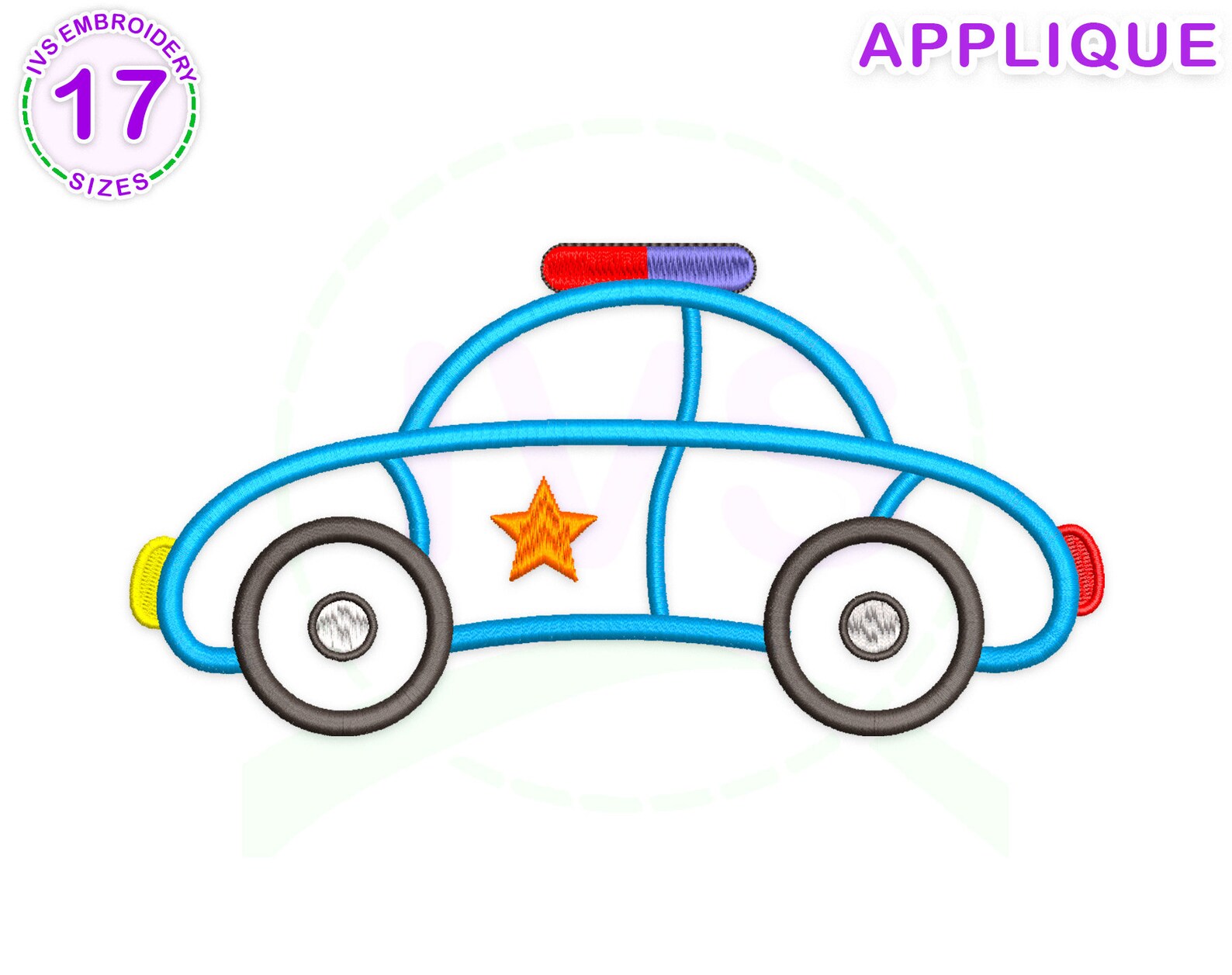 Police Car Applique Embroidery Design Police Embroidery - Etsy